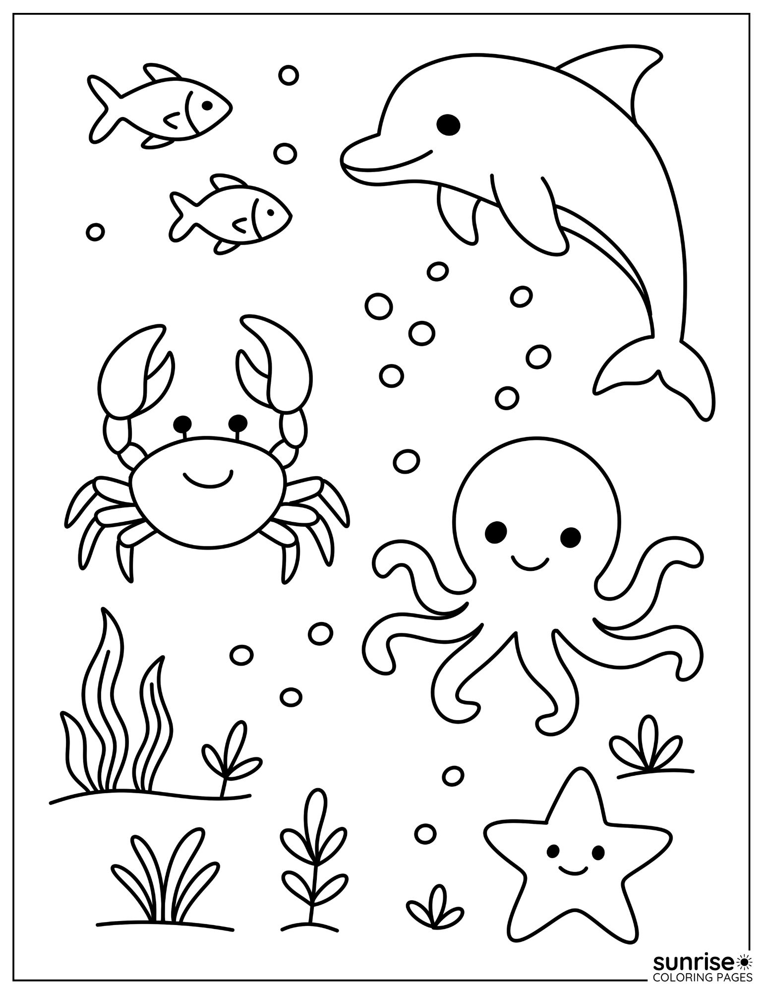 Ocean Animals Coloring Pages - Free Printables