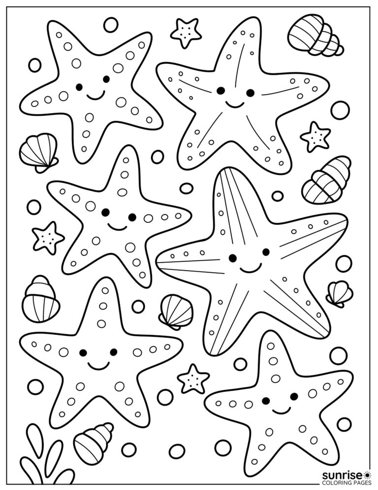 Starfish Coloring Pages - Free Printables